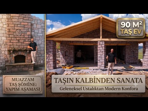 Sıfırdan 90m² Taş Ev ve Şömine Yapımı | 1-Hour Stone House Construction