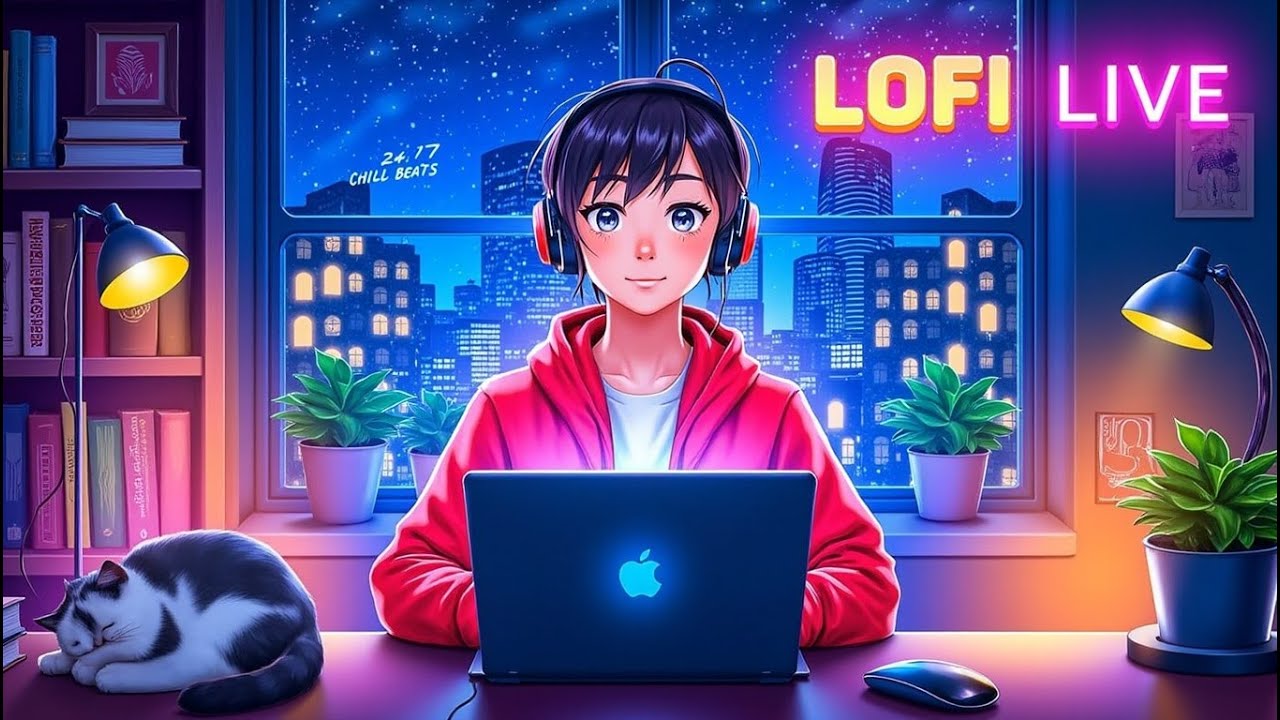 Relaxing Lofi Beats for Study, Sleep, and Chill | Dark Lounge Lofi Live ...