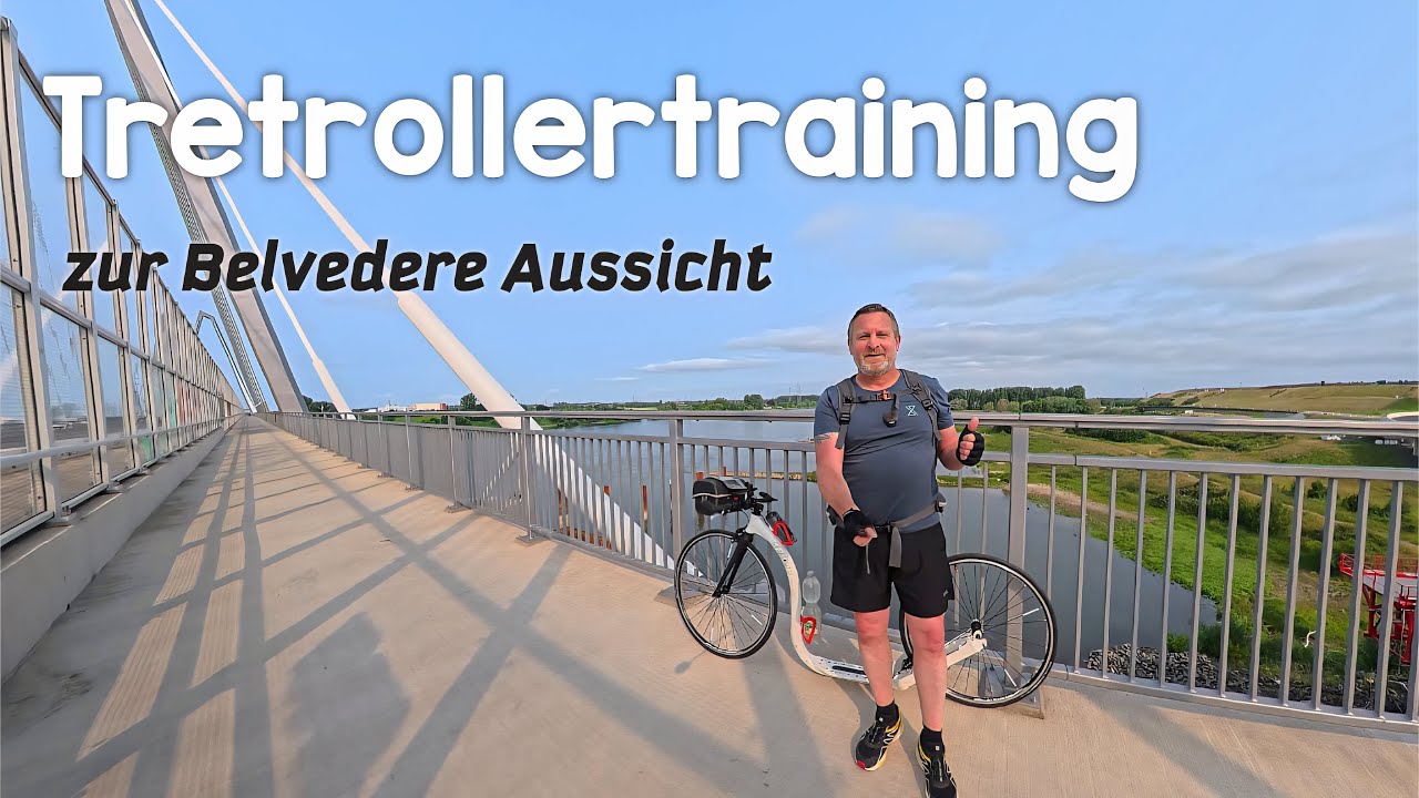 Tretrollertraining 66 km | Kickbike Race Max 28 | Jörg unterwegs - YouTube