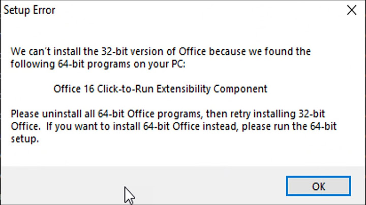 Lỗi office 16 click to run extensibility component năm 2024