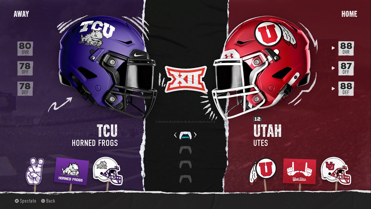 TCU vs Utah Week 8 Simulation 2024 Season - College football 25 - YouTube