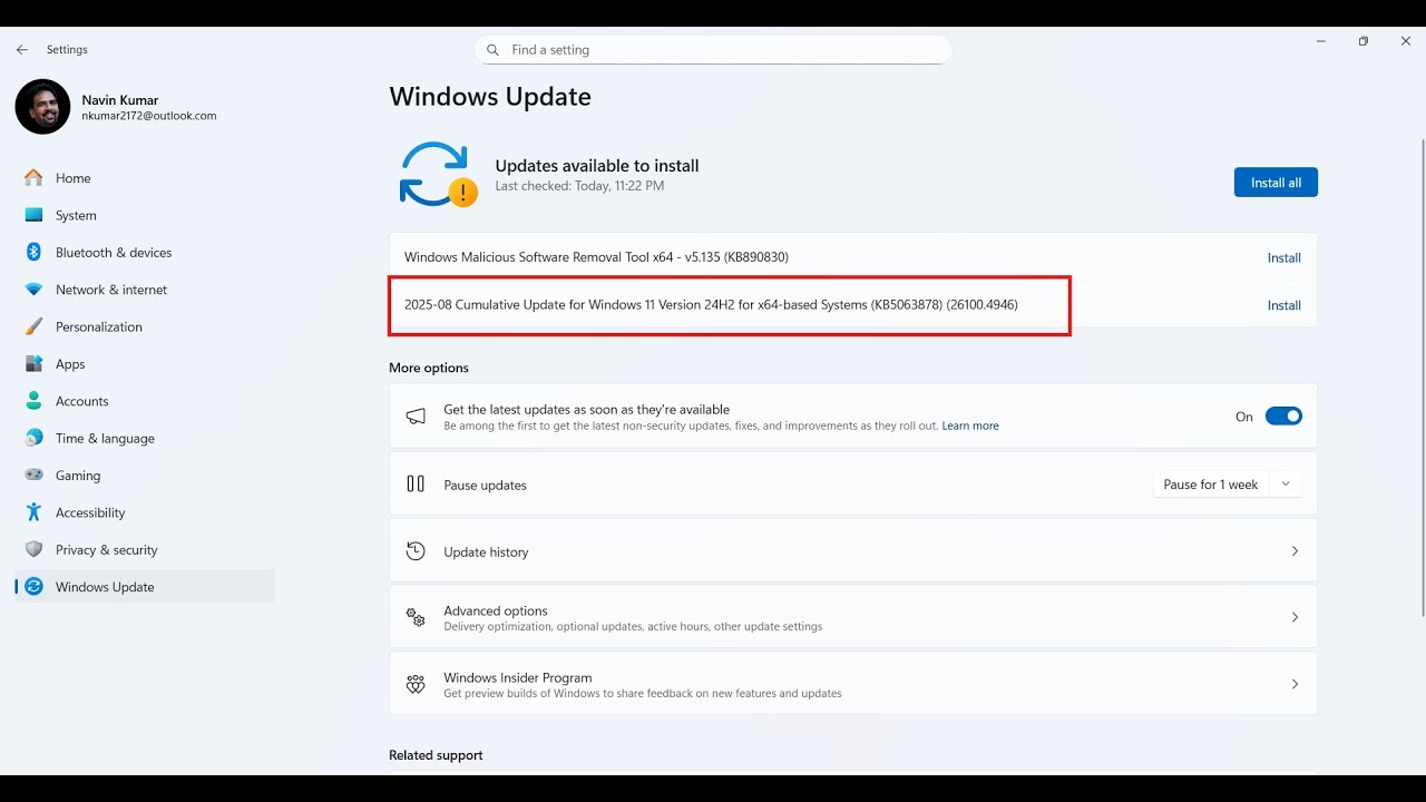 How to fix update KB5063878 failed to install in Windows 11 24H2 - YouTube