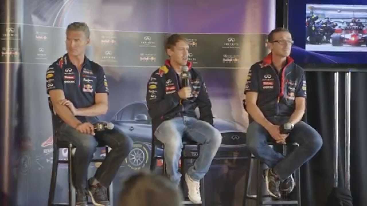 Sebastian Vettel, David Coulthard and Andreas Sigl at the Infiniti ...