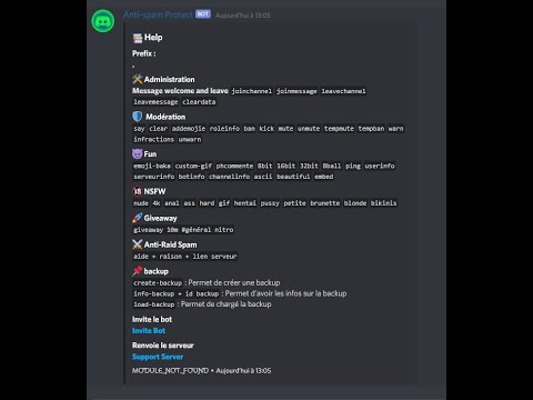 BOT ANTI-SPAM COMPLET DISCORD - YouTube