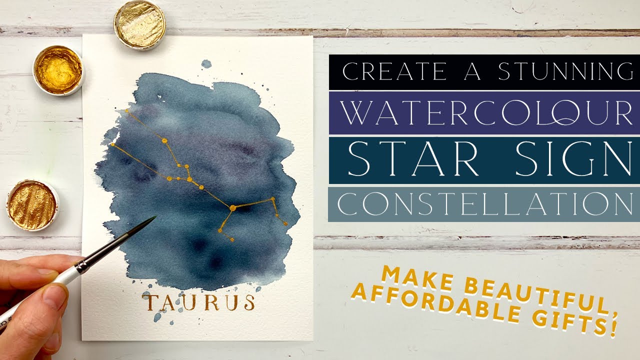 Create a Stunning Watercolour Constellation! Taurus Month of May - YouTube