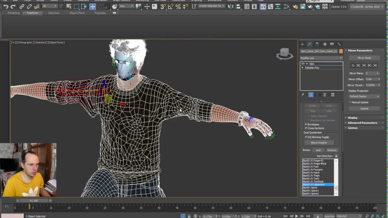 3ds max настройка модификатора Skin - YouTube