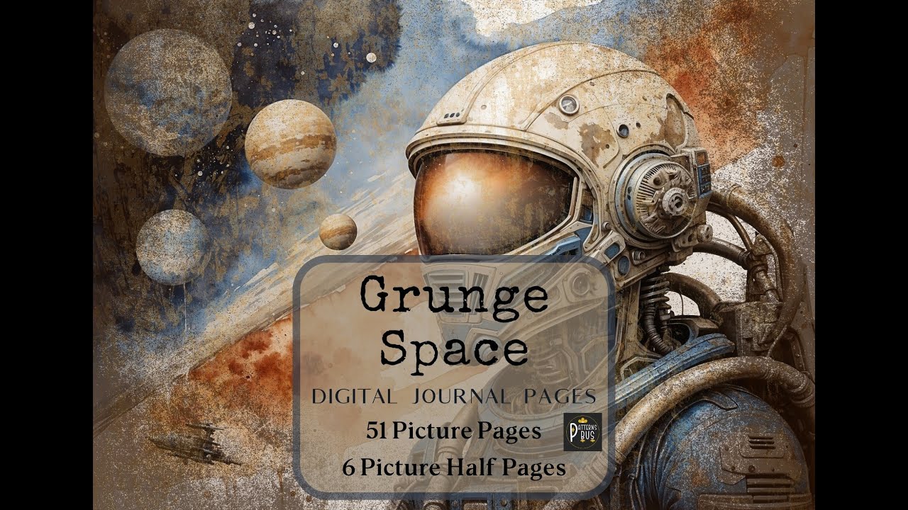 Grunge Space Digital Journal Pages for Junk Journals - YouTube