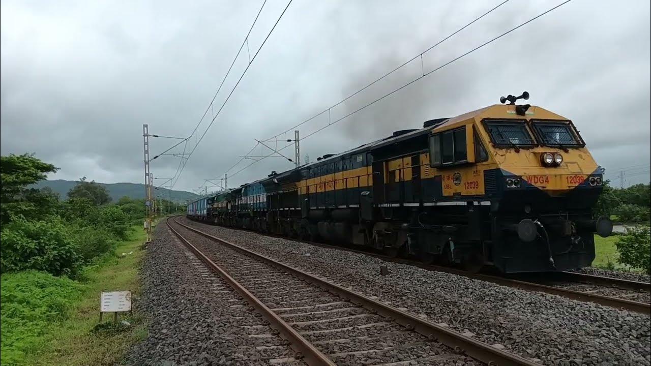 Triple EMDs | 12039 + 12088 + 70073 Triple UBL WDG-4 with BLC Freight | Indian Railways - YouTube