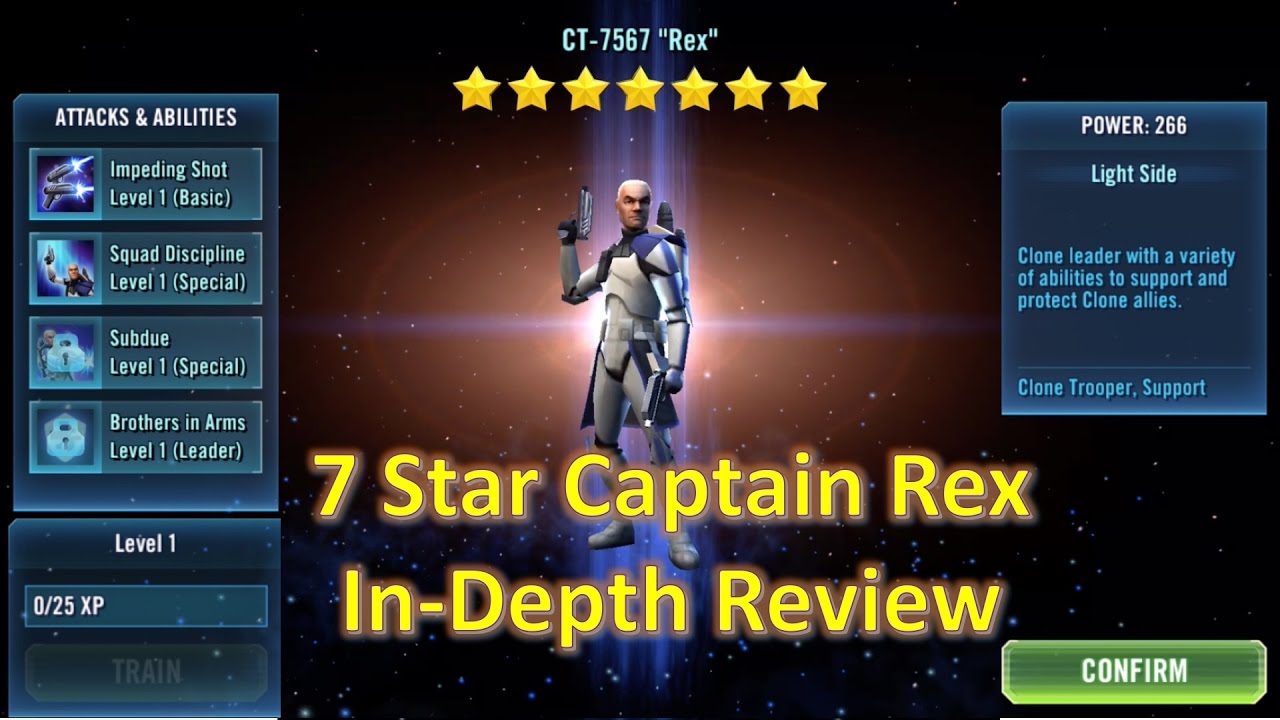 Star Wars Galaxy of Heroes: 7 Star Captain Rex In-Depth Review - YouTube