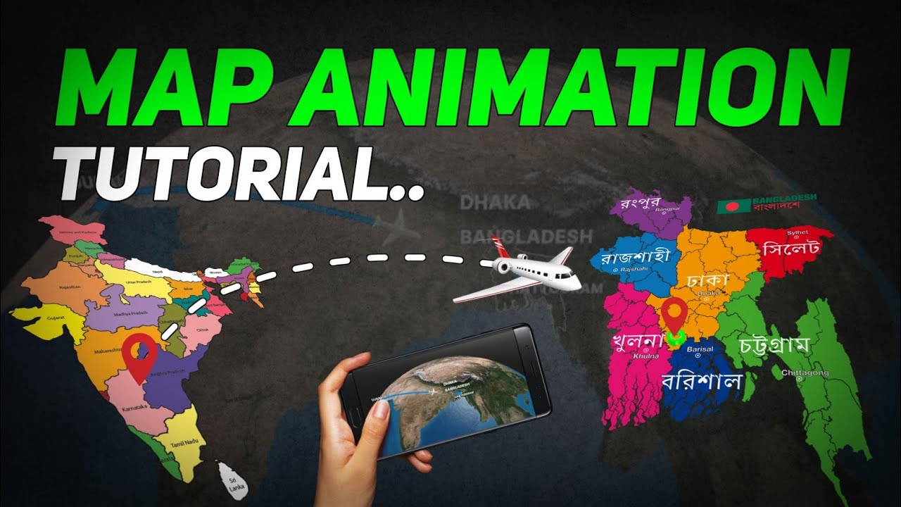 How To Make Map Animation Video In Mobile | Travel Map Animation | Map ...