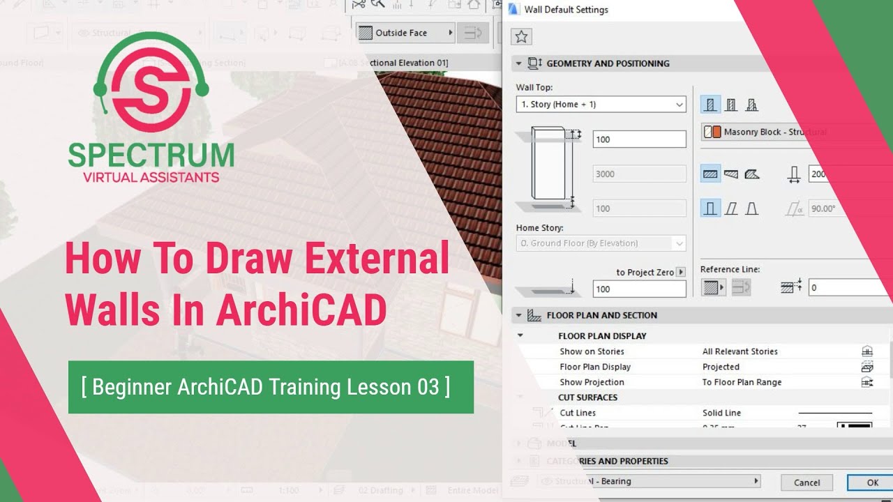 How To Draw External Walls In ArchiCAD Tutorial - YouTube