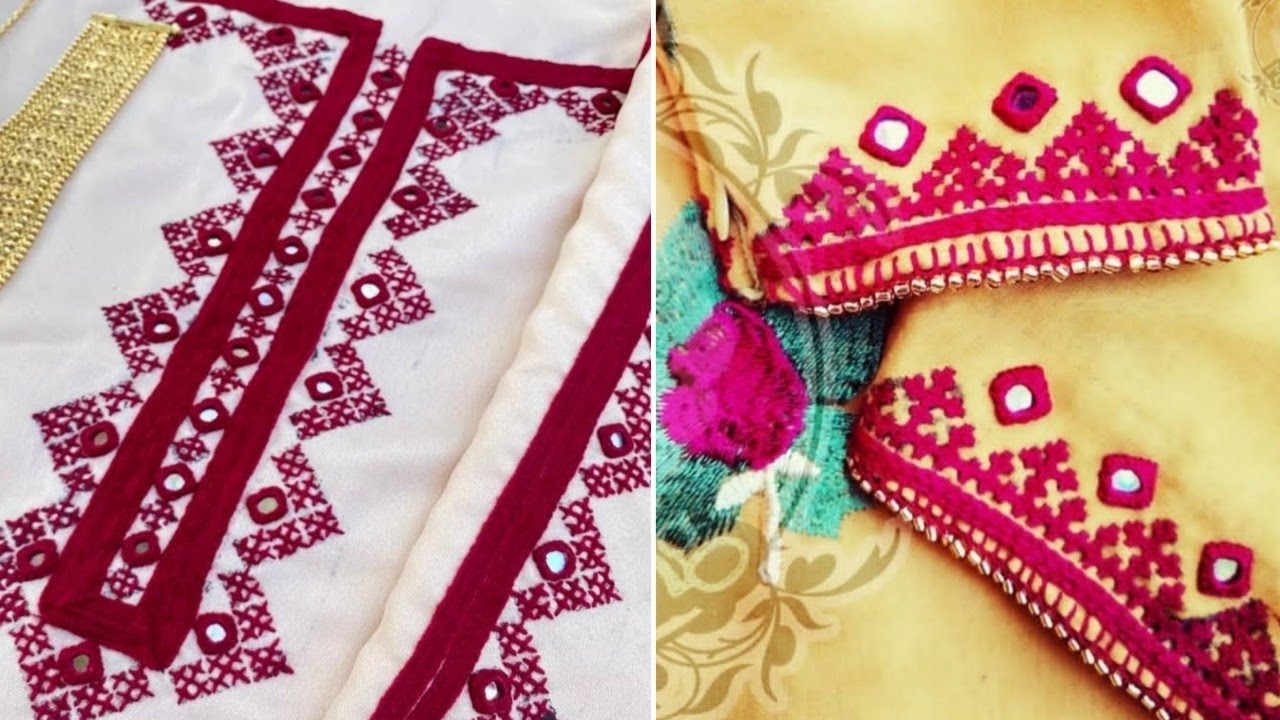 Traditional Sindhi Hand Embroidery Neck Designs For Girls | Beautiful ...