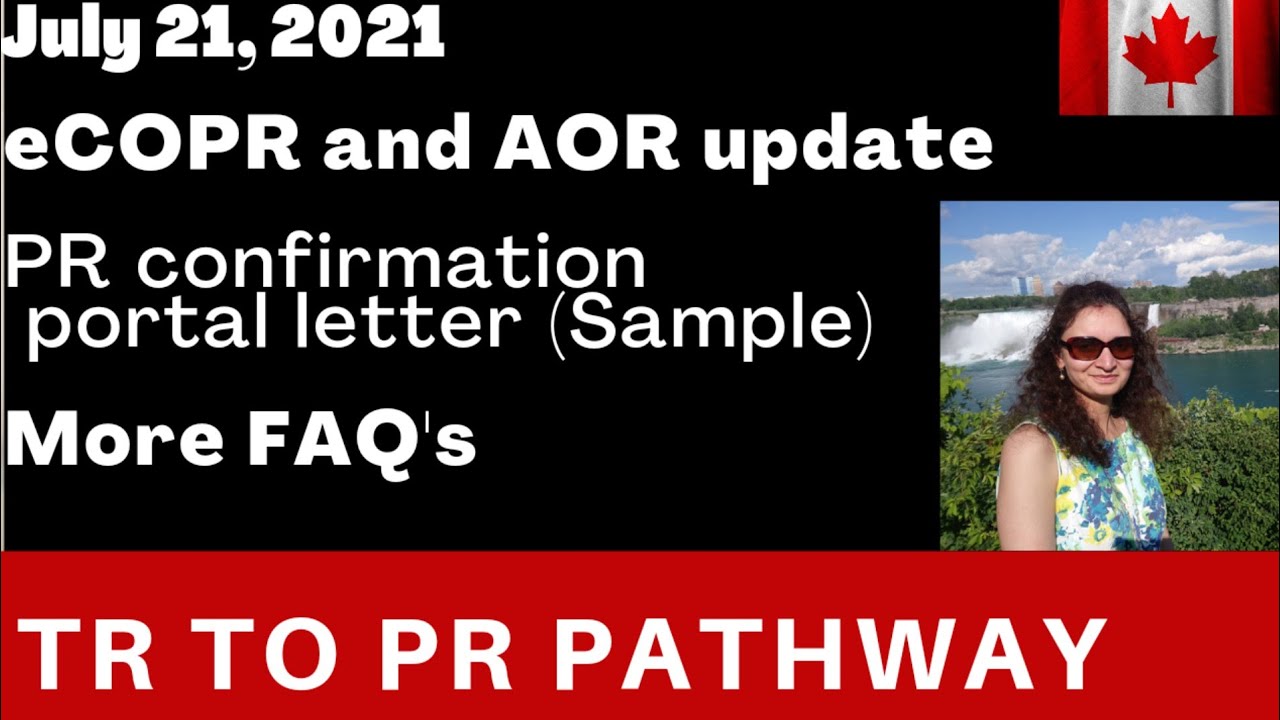 AOR and eCOPR update/ PR Confirmation portal letter (Sample)/ TR to PR ...