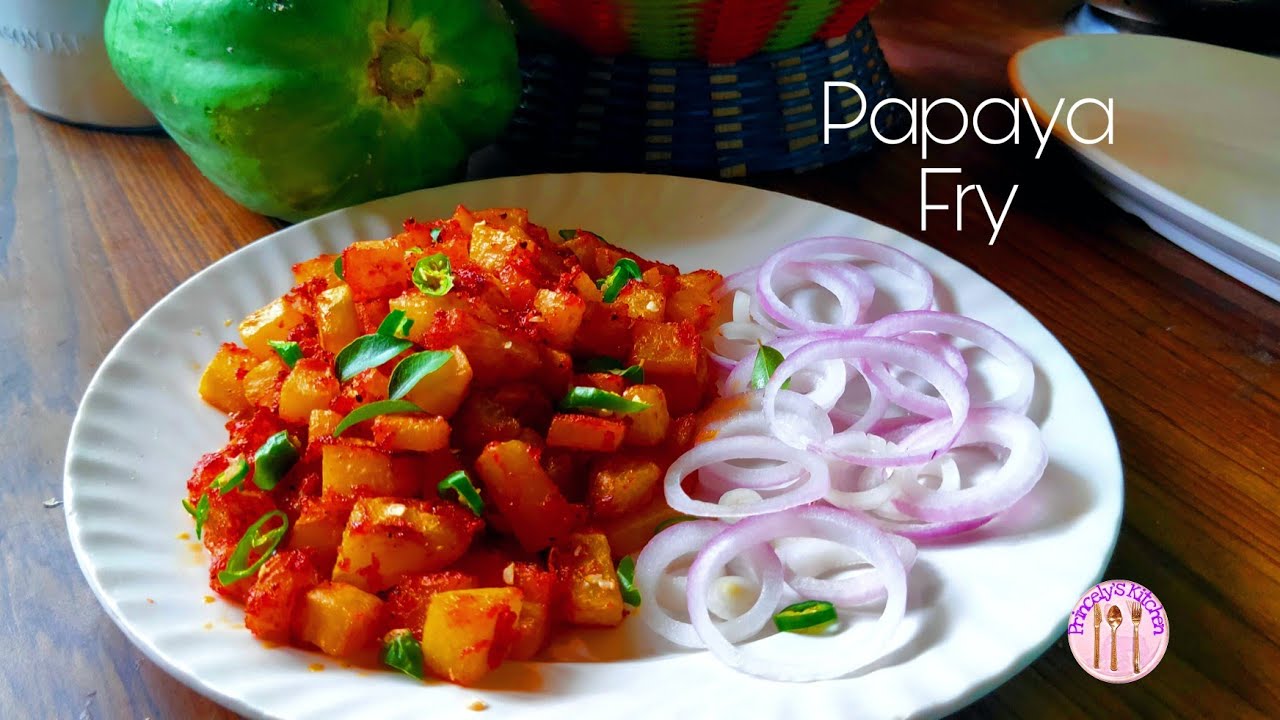 Papaya Fry/Papaya 65/Raw Papaya Fry/Green Papaya Recipe - YouTube