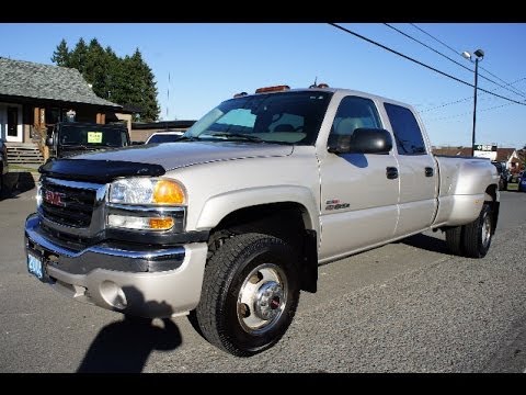 2005 GMC SIERRA 3500 SLT CREW DUALLY DURAMAX TURBO DIESEL 4X4 AT ...