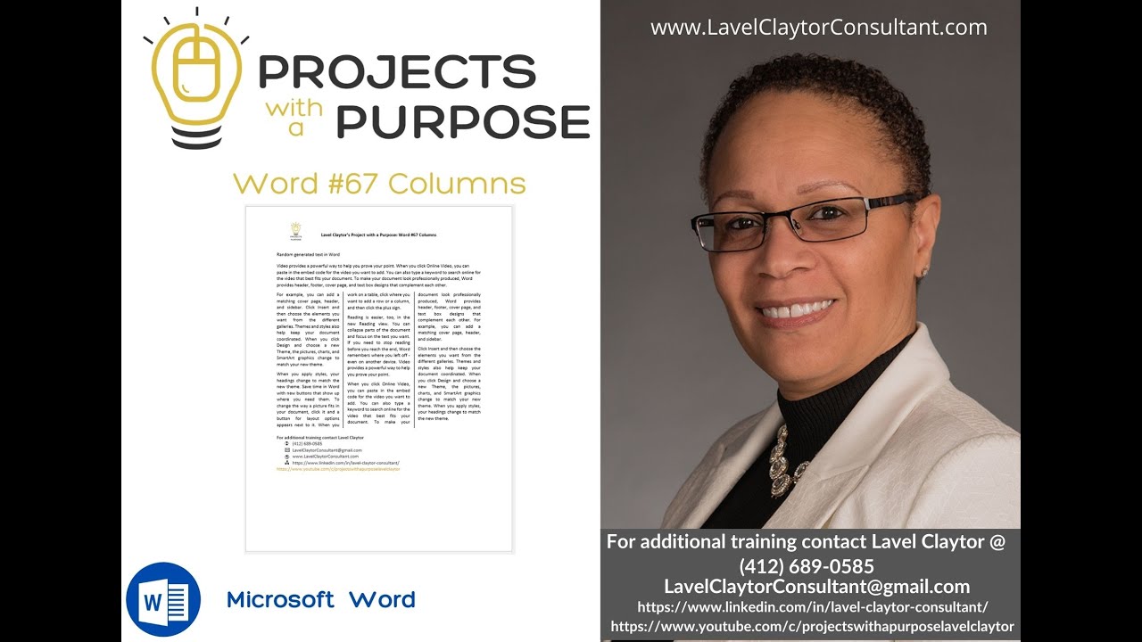 Microsoft Word # 67 Columns - YouTube