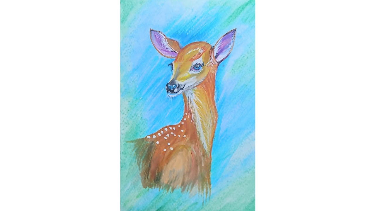 How to draw dear with water colour/Water colour painting easy - YouTube