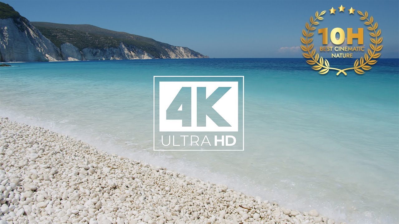 🌞 Relaxing Beach Scene with White Stones and Blue Water - YouTube