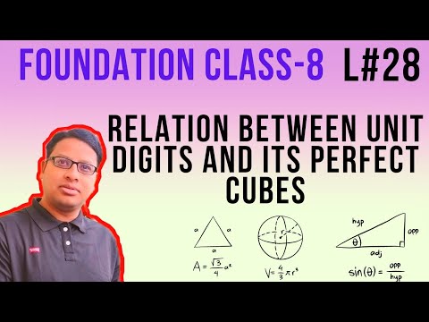 L#28 RELATION BETWEEN THE UNIT DIGITS AND ITS PERFECT CUBE FOUNDATION ...