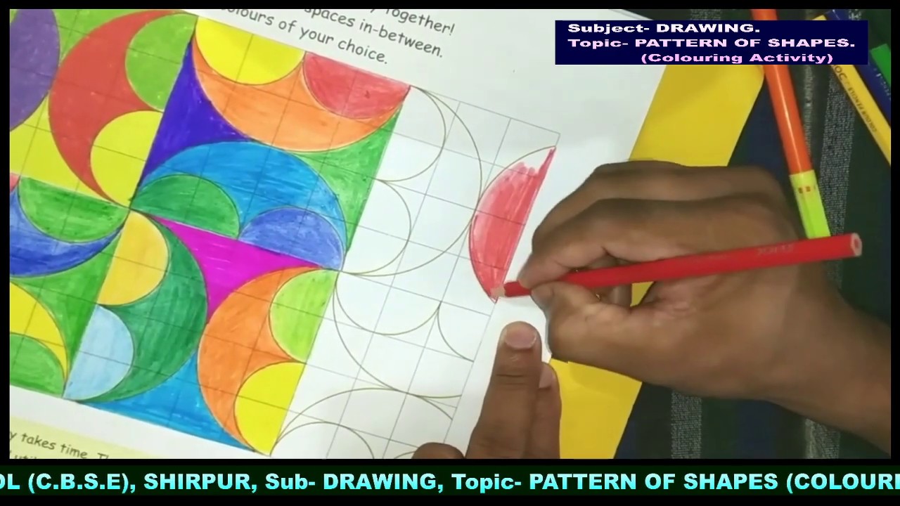 Class- 4th *Pattern of shapes(Colouring Activity) - YouTube
