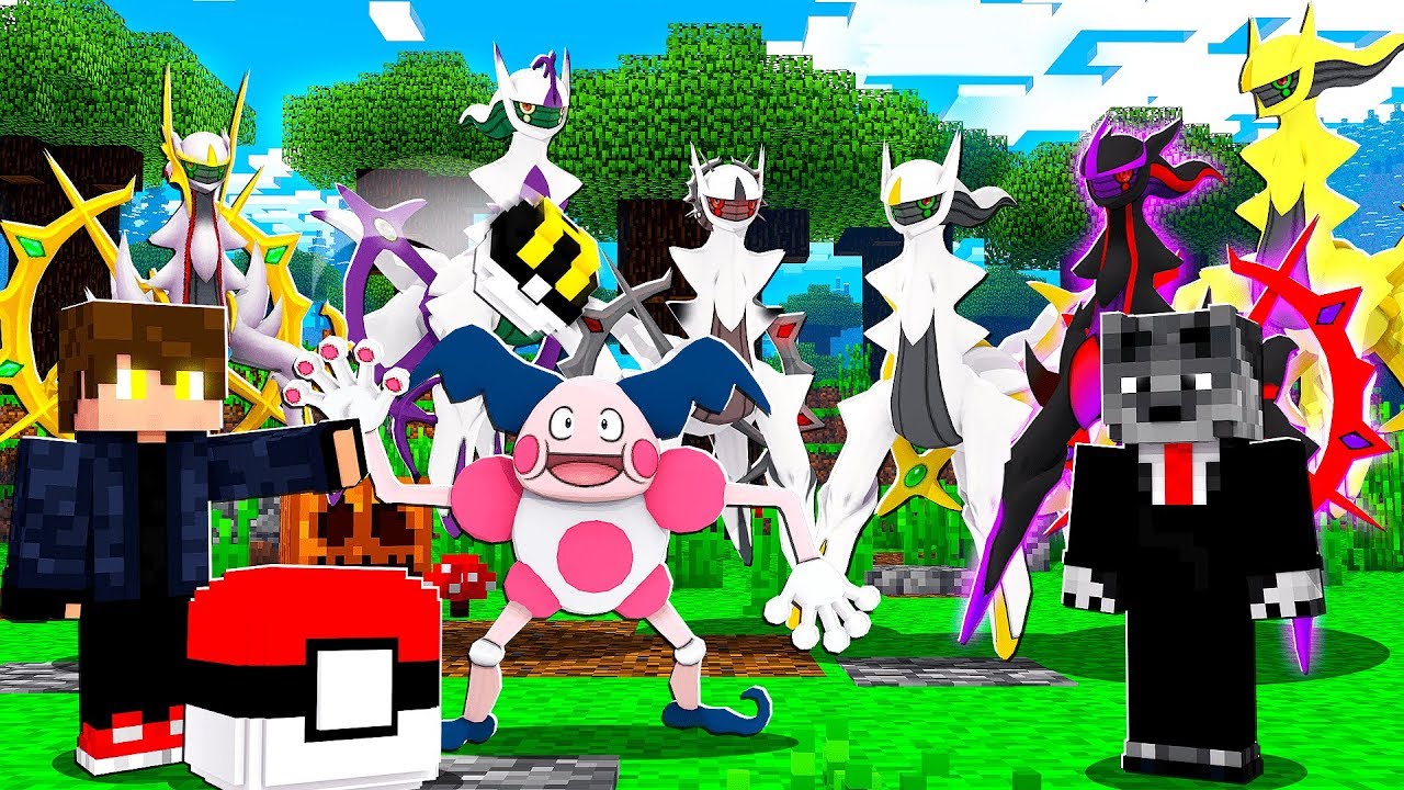 FIZ 4 TROLLAGENS COM 6 ARCEUS CONTRA MEU AMIGO MR MIME - MINECRAFT ...