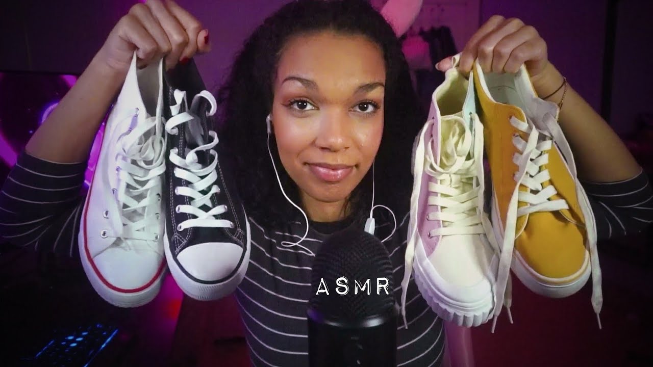 ASMR-shoe collection (fabric scratching & tapping)👟💗 - YouTube