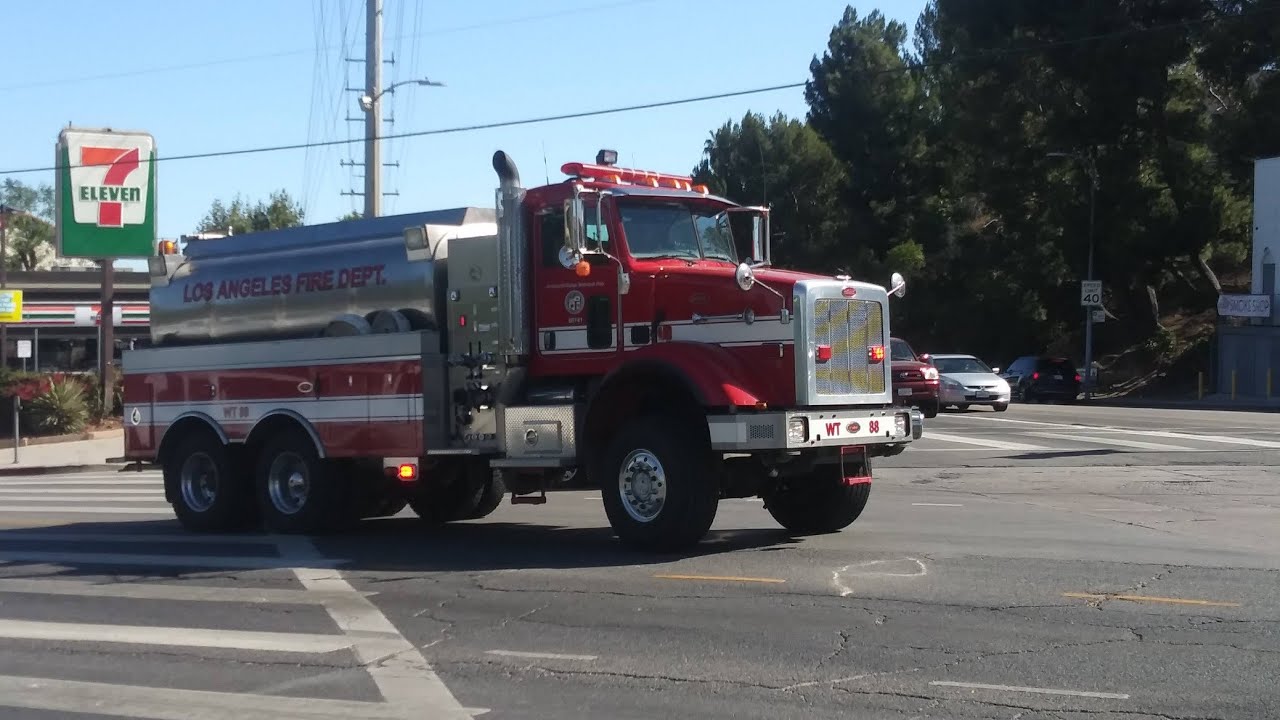 LAFD Water Tender 88 Responding - YouTube