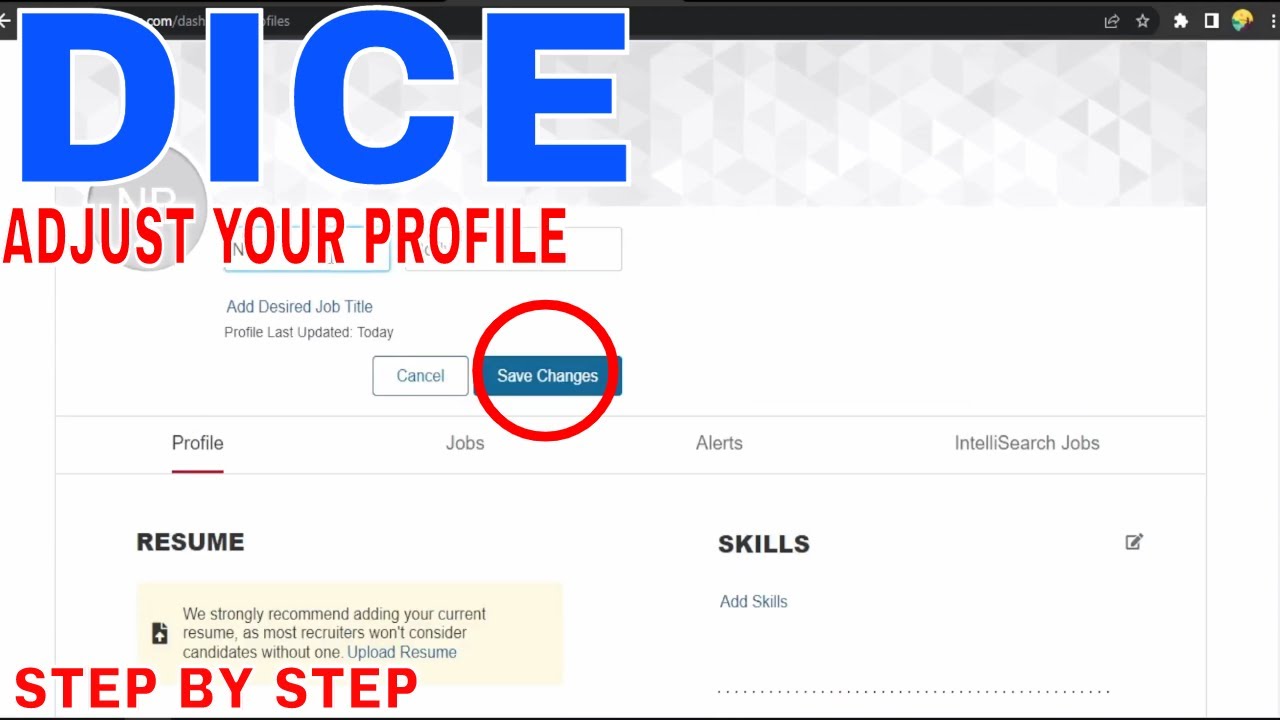 How To Adjust Your Profile In Dice 🔴 - YouTube