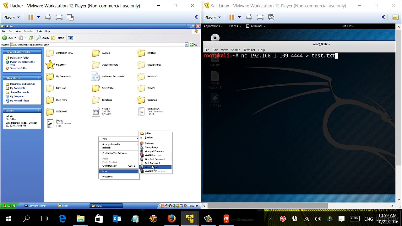 Transferring Files With Netcat From Kalilinux And Window Youtube