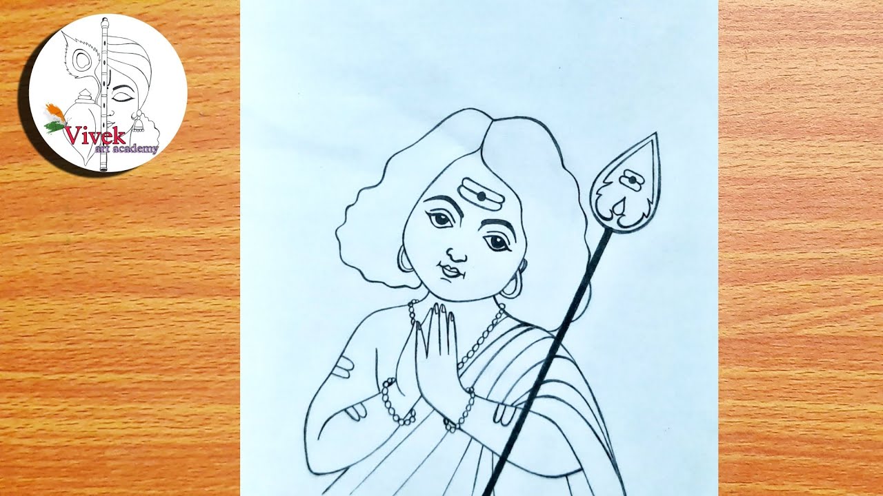 Easy Kartikeya Drawing Step by Step | Murugan Pencil Sketch | God ...