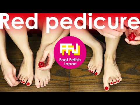 Try on red pedicure #80