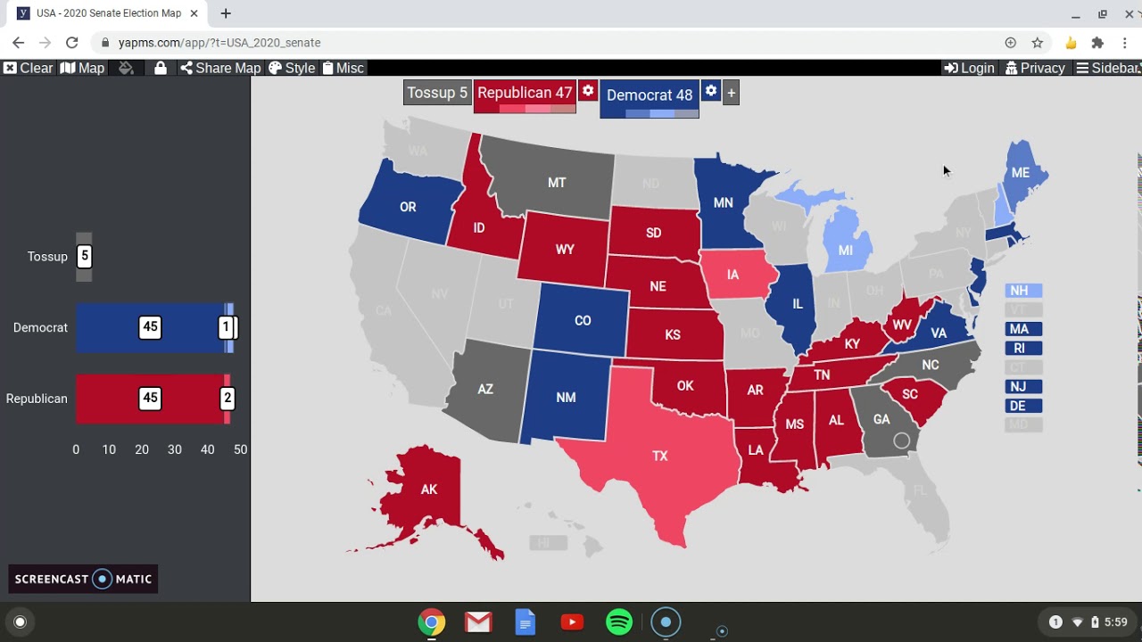 My 2020 Senate Prediction as of 7/9/2020! - YouTube