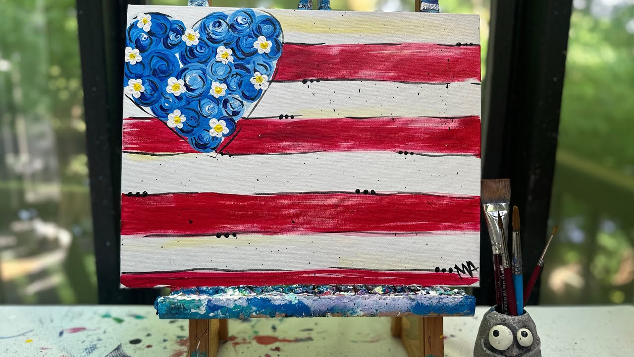 American Flag with Flowers Tutorial - YouTube