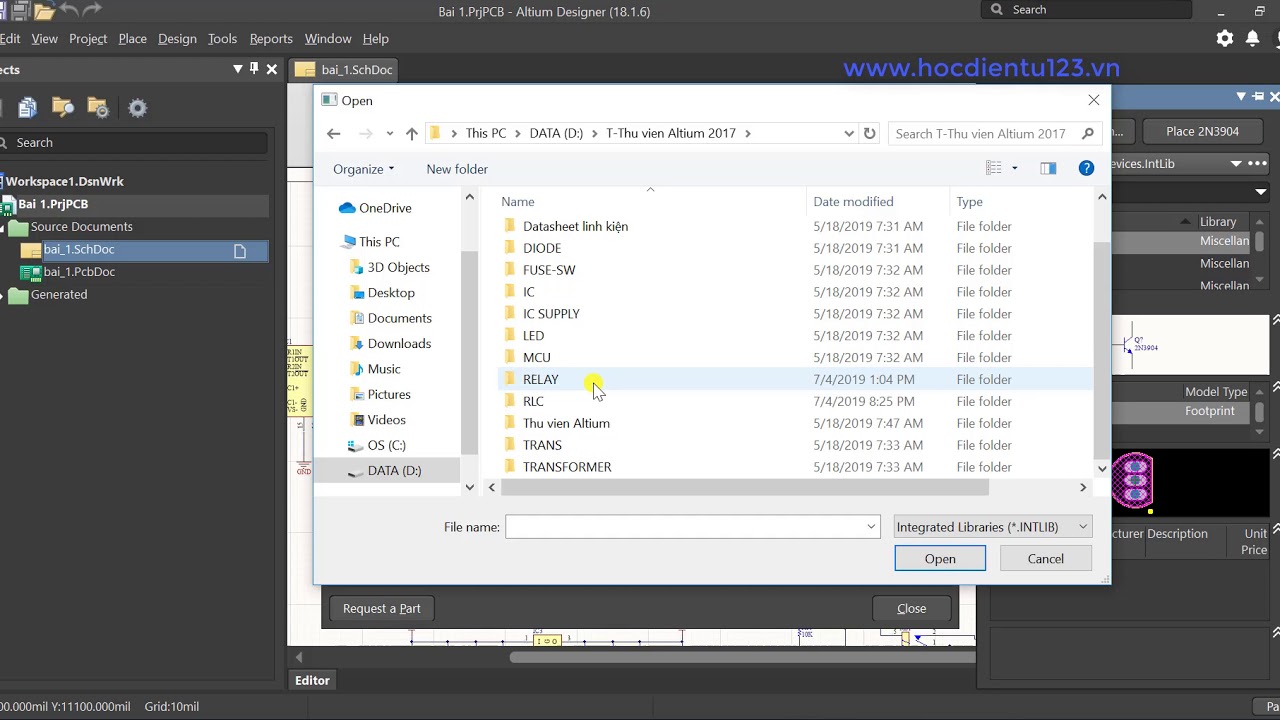 Altium|Library:Bài 1-Add thư viện vào Altium 2018 từ thư viện có sẵn ...
