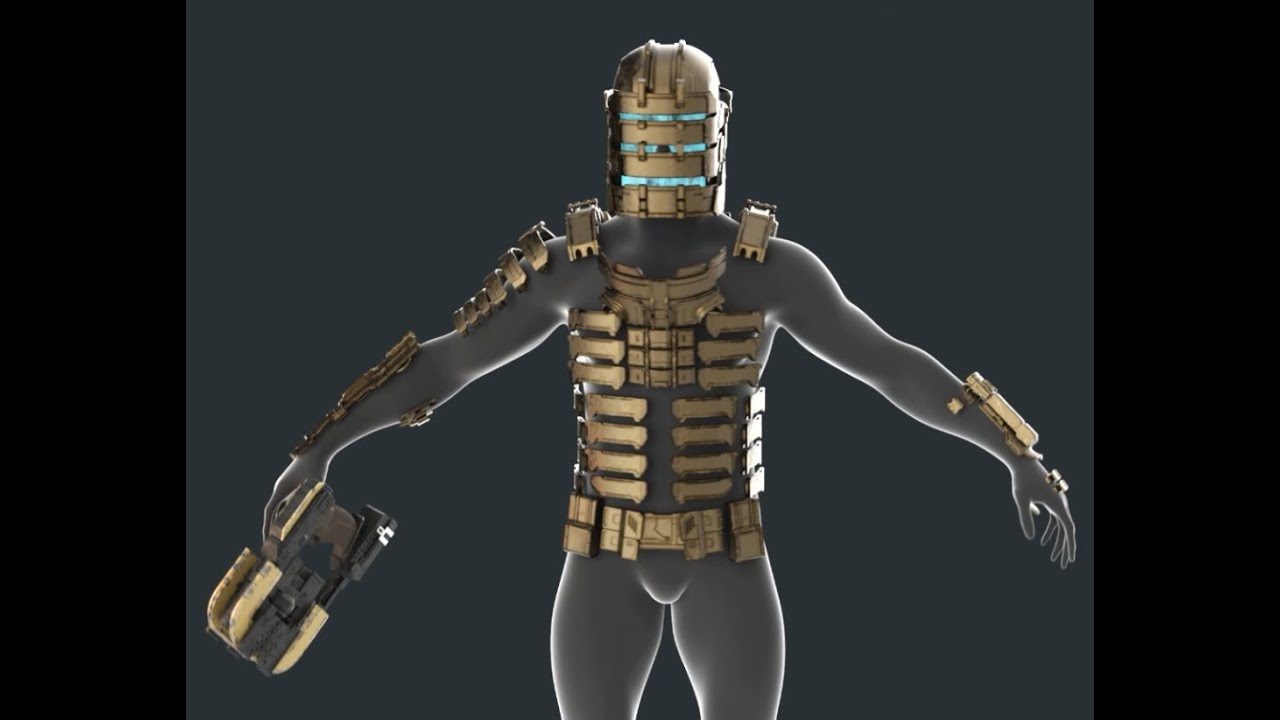 DEAD SPACE REMAKE - 3d model Full set armor and Plasma Cutter - YouTube