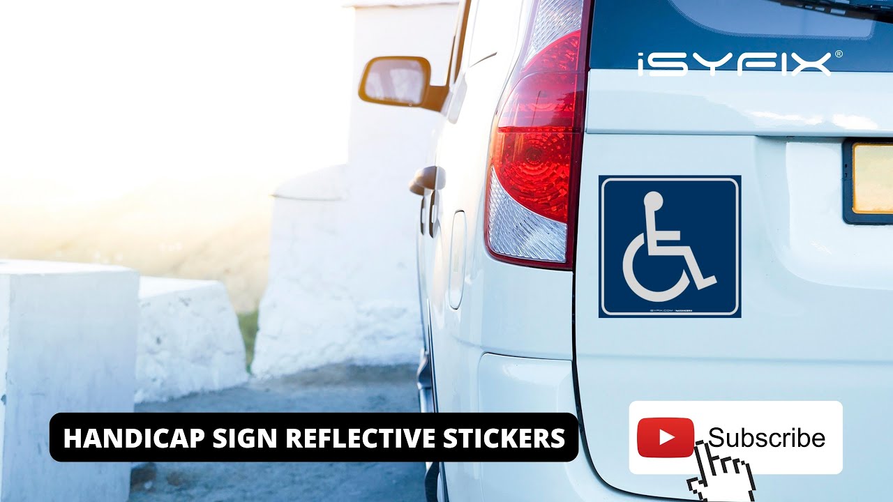 iSYFIX - Handicap Signs Stickers Decal Symbol – 4 Pack Reflective ...