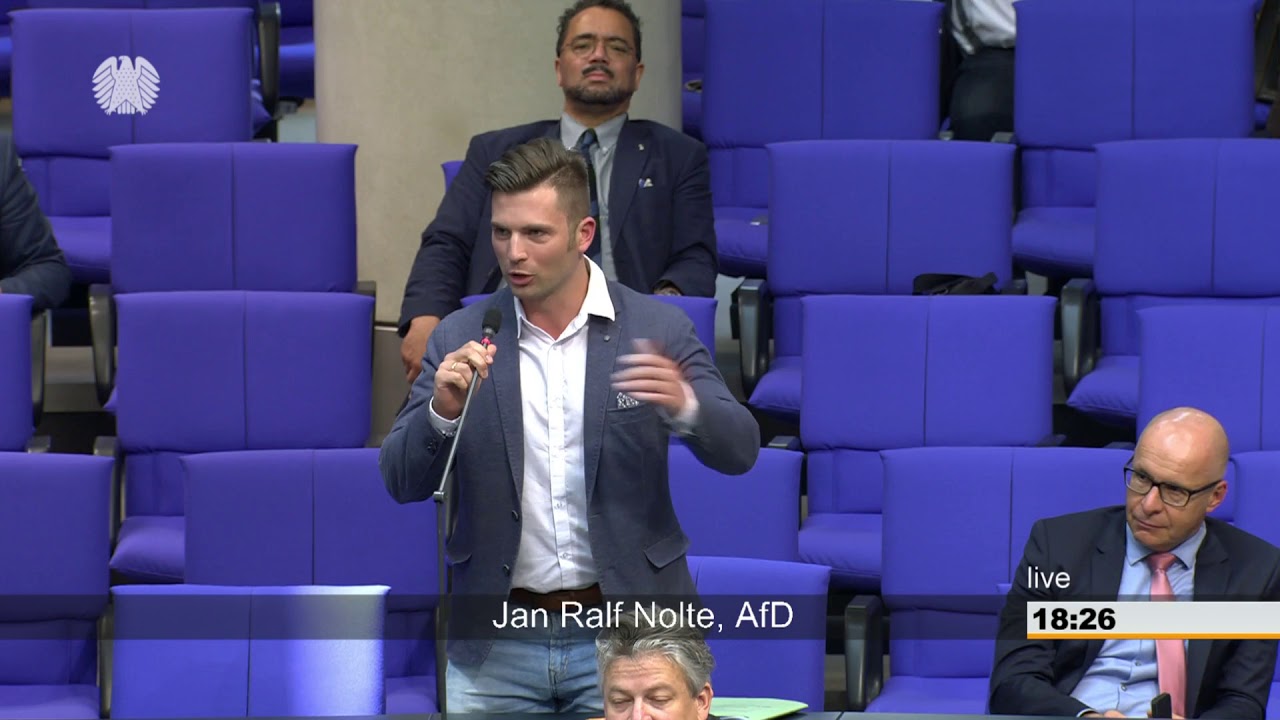 Bundestagsdebatte 16.05.2018 - Kurzintervention Jan Ralf Nolte - YouTube