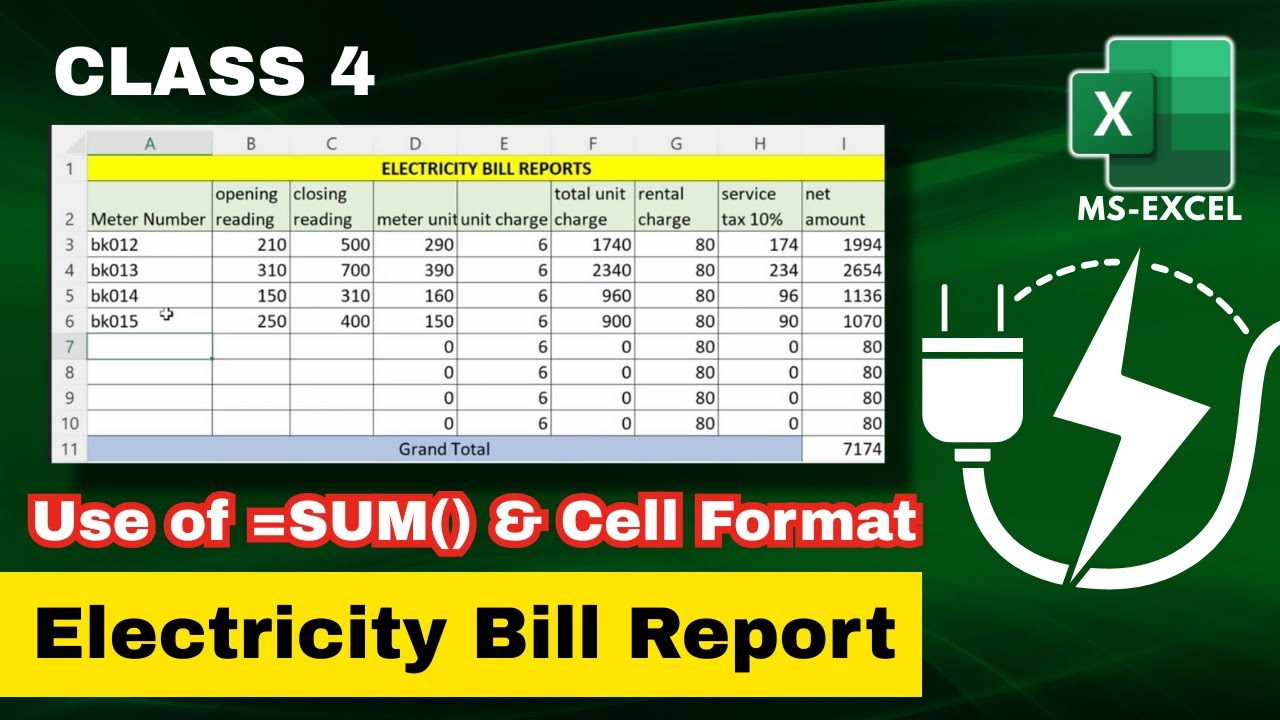 class 4 electricity bill report - YouTube