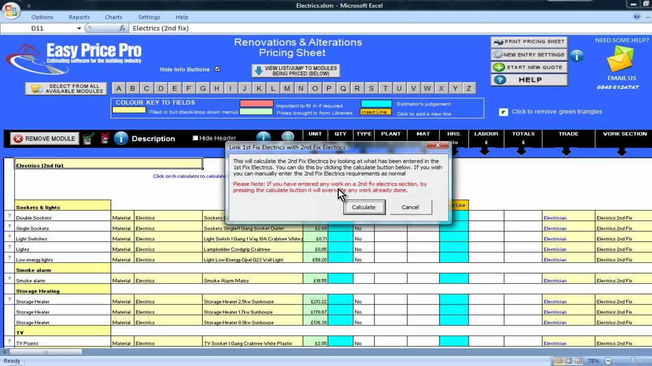 Electrics (2nd Fix) Estimating Module - YouTube