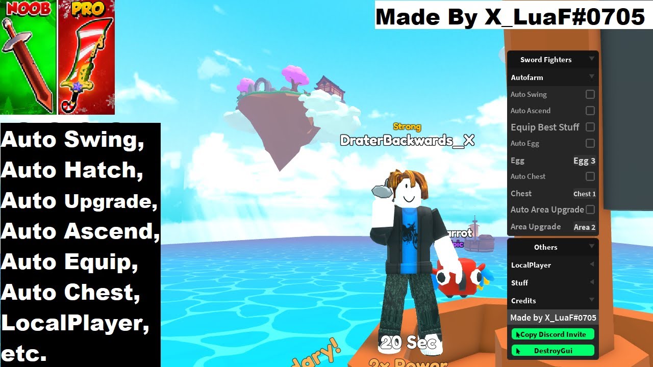 Sword Fighters Simulator Script | Auto Swing, Hatch, Upgrade, Ascend ...