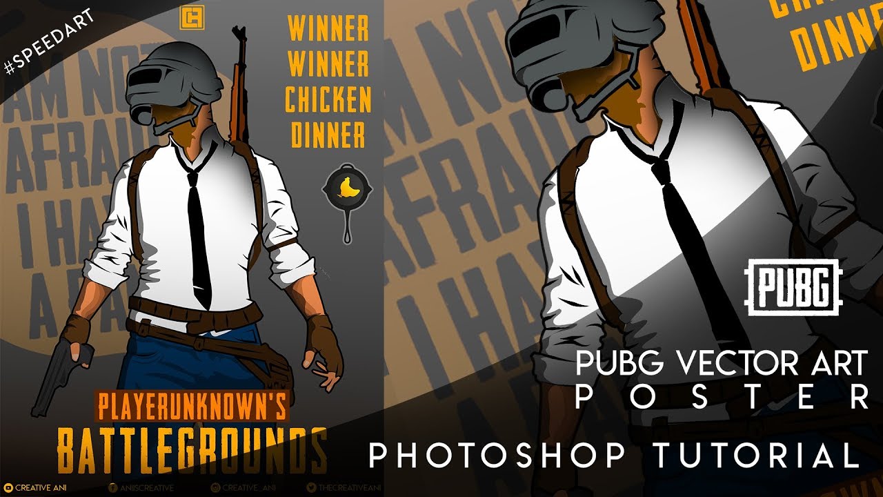 PUBG Vector Art Poster || Photoshop Tutorial || Creative Ani - YouTube