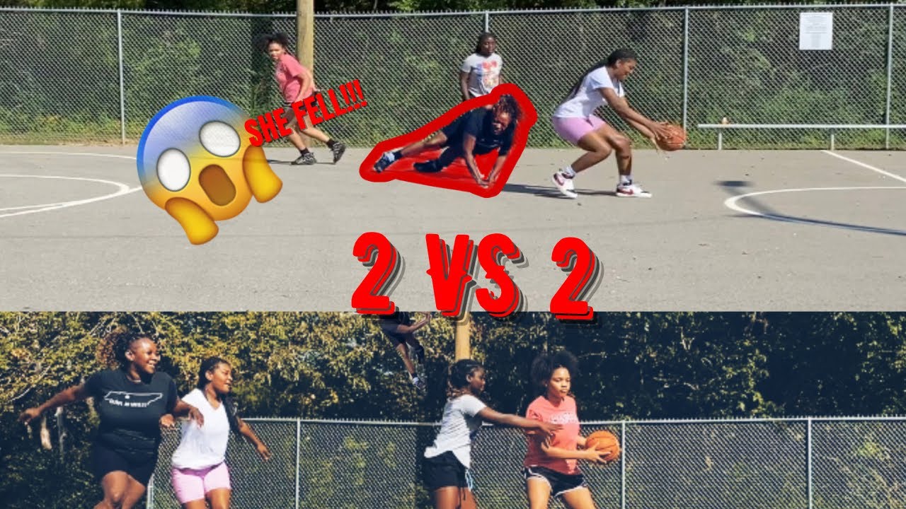 2vs2 BASKETBALL GAME *SHE FELL‼️😱* - YouTube
