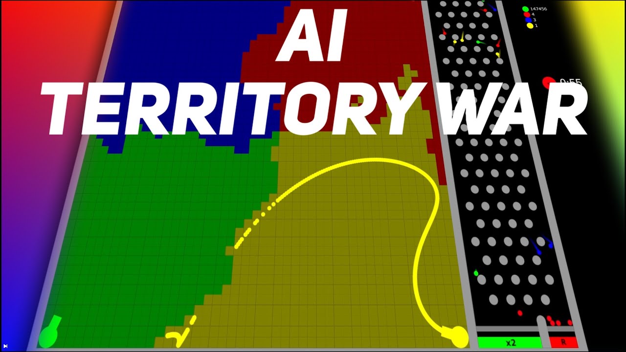 AI territory war simulation | AI battle | Marble Race | Algodoo ...