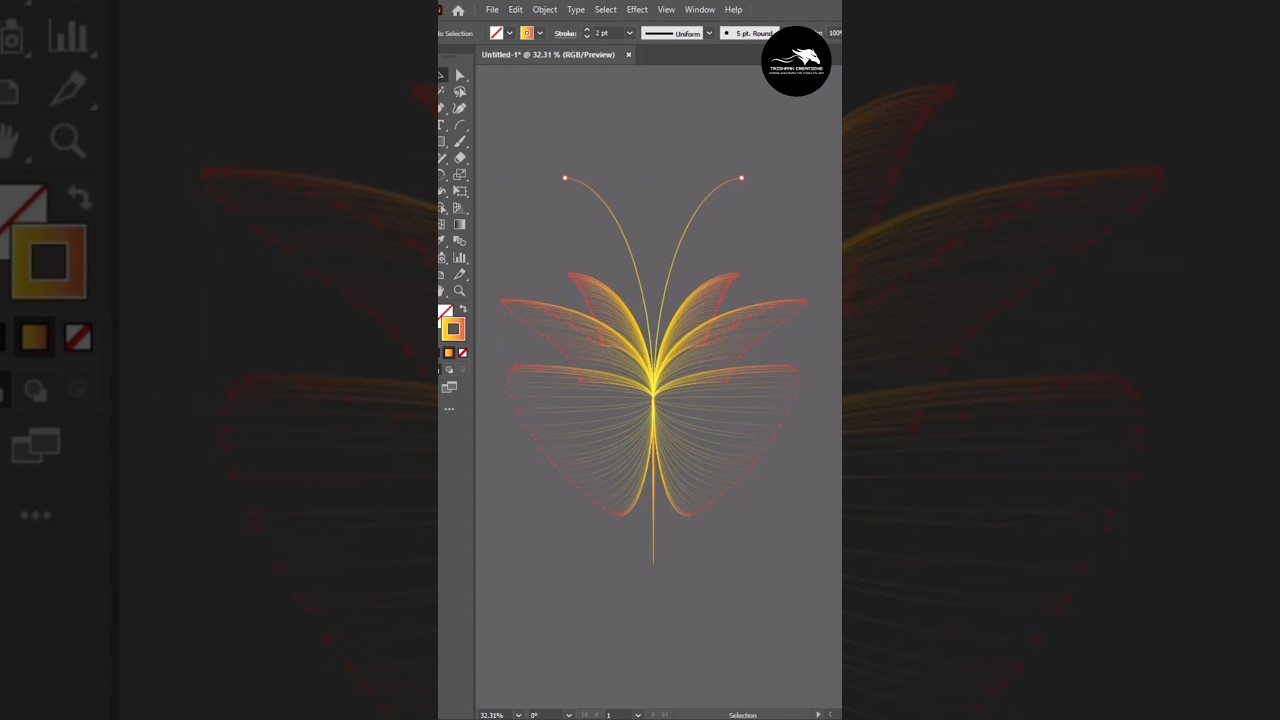 A butterfly using arc tool || illustrator #design #illustratortutorial ...