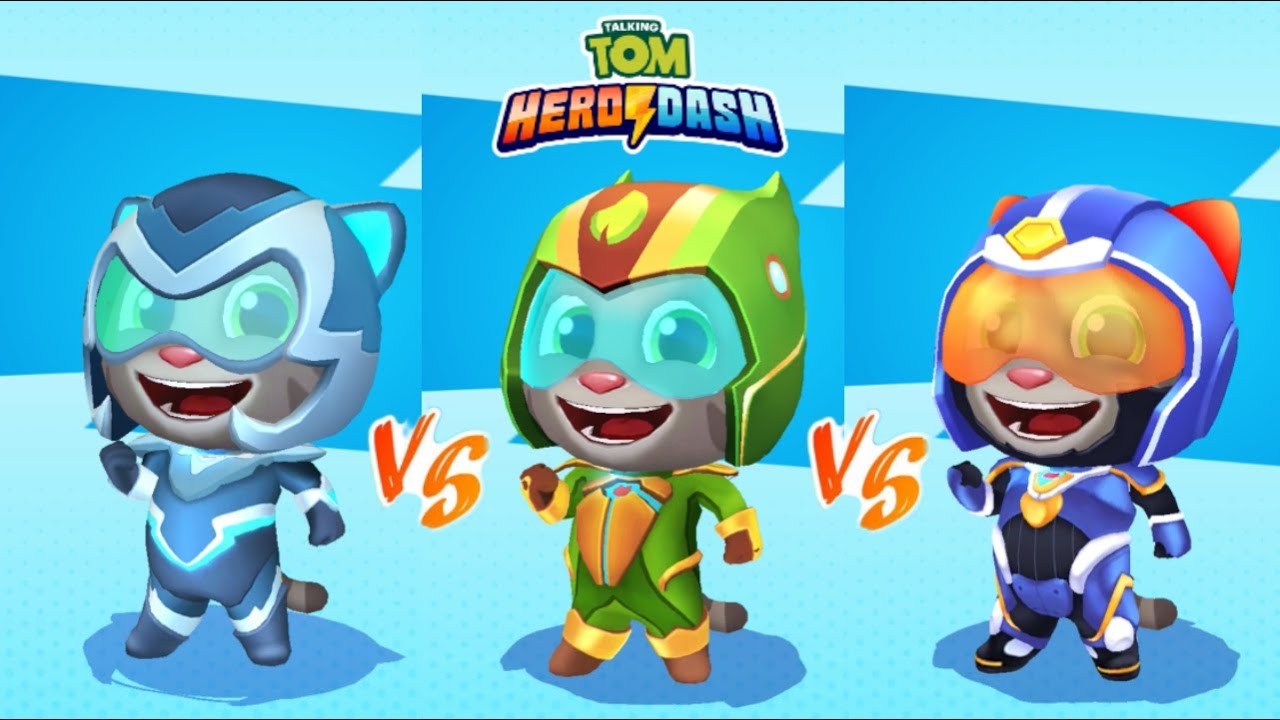 Talking Tom Hero Dash - Ice Bolt Tom, Planet Power Tom, & Super Trooper ...