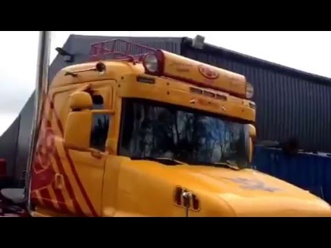 Scania T cab bullnose V8 R500 torpedo 6x2 tag axle walk around. LKW HGV ...