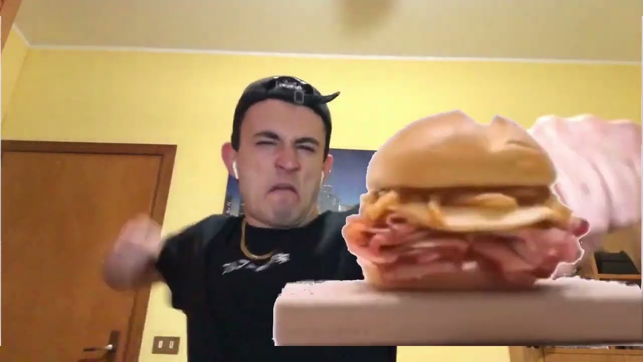 man smashes burgers while going insane to music - YouTube