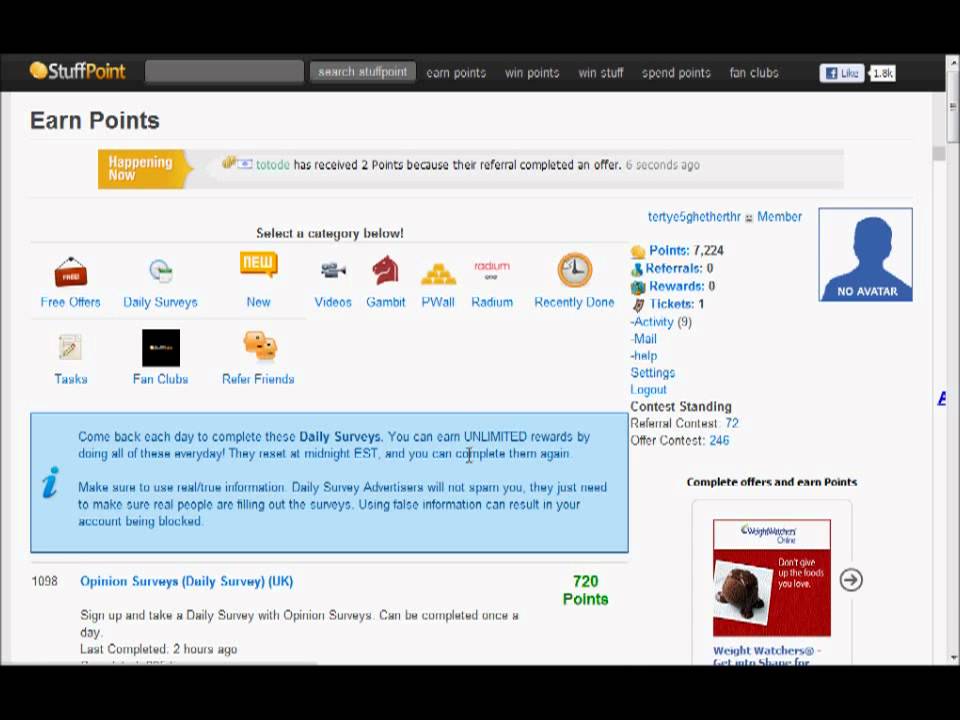 How to earn points on Stuffpoint - YouTube