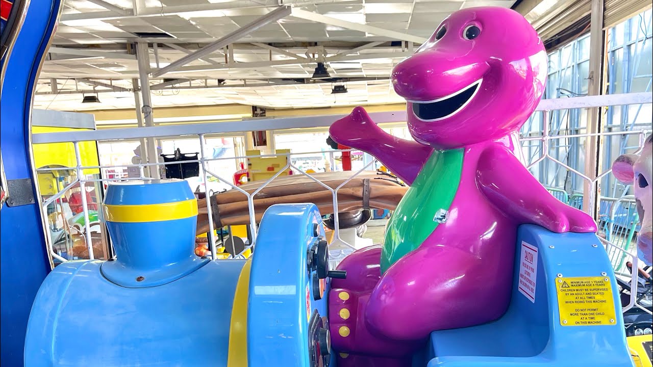 Fun2Learn Barney & Friends Train Coin Operated Kiddie Ride - YouTube