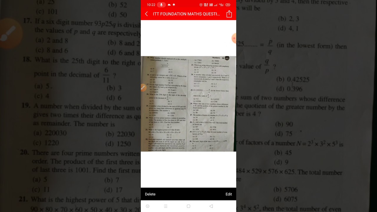 IIT FOUNDATION MATHS QUESTIONS BANK-1 LAST VIDEO - YouTube